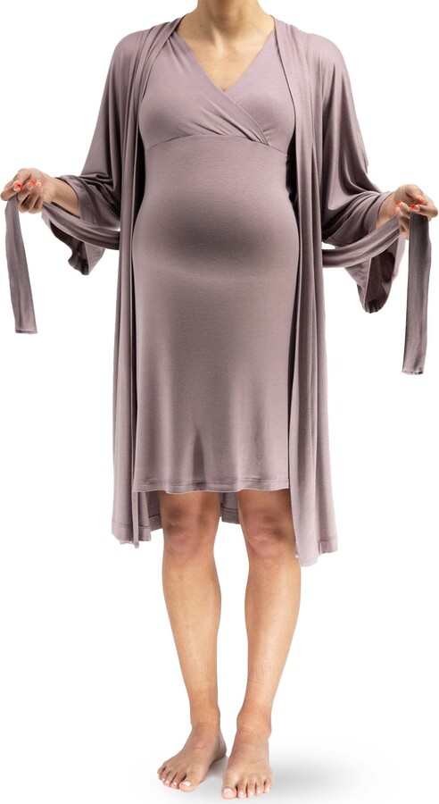Mothera Delivery Gown and Robe Set | Maternity Gown and Robes for ...