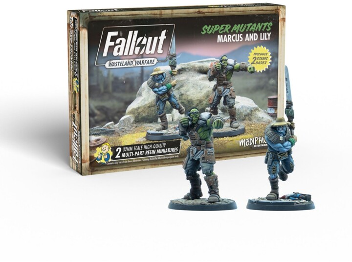 Modiphius Fallout Wasteland Warfare Super Mutants Marcus and Lily, 4 ...