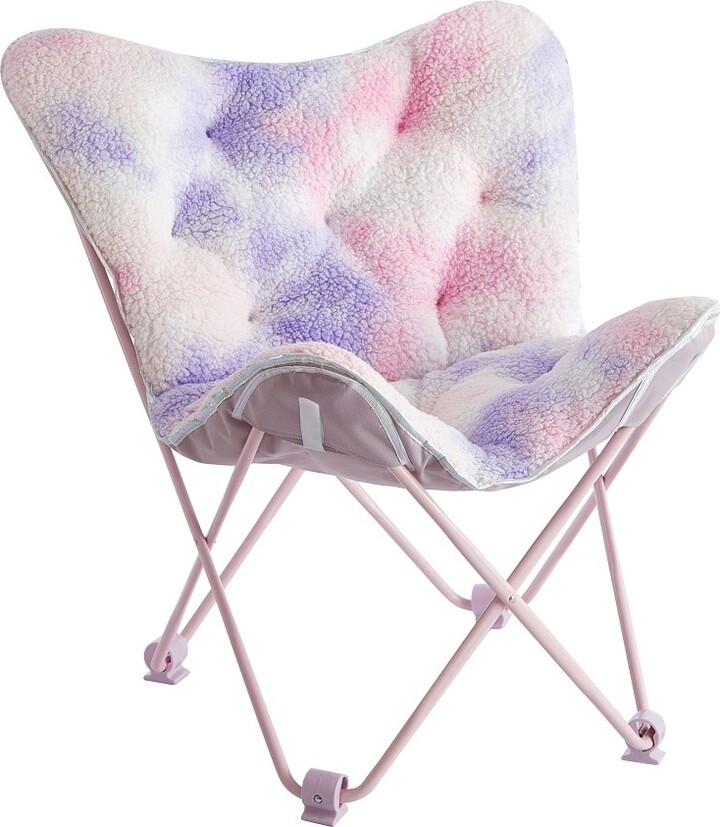 Urban Shop Soft Folding Butterfly Chair With Holographic Trim ...