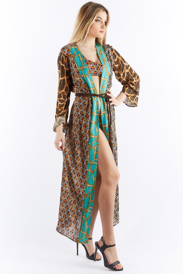 Miss Bikini Long Patchwork Dressing Gown - ShopStyle Women's Fashion