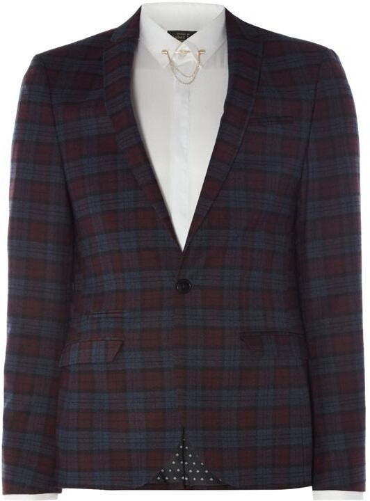 Label Lab Haynes Grid Check Suit Jacket - ShopStyle