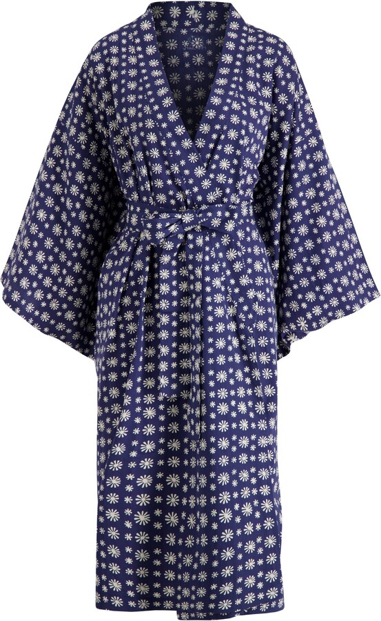 Kate Austin Designs Lena Organic Cotton Lounge Kimono Robe With Obi ...
