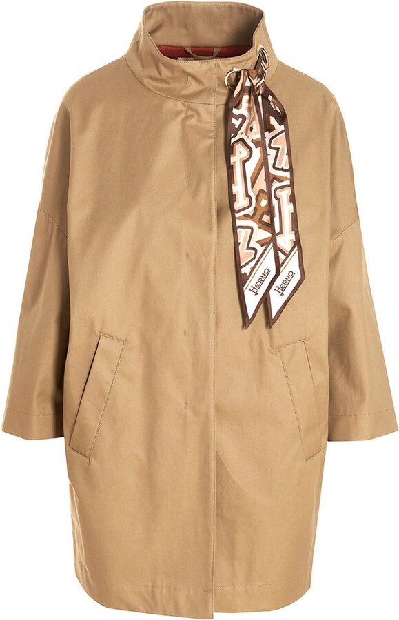Herno Scarf Detailed Trench Coat - ShopStyle