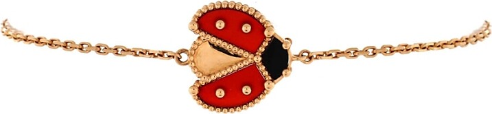 Pre-Owned Van Cleef & Arpels Lucky Spring Open Wings Ladybug Bracelet ...