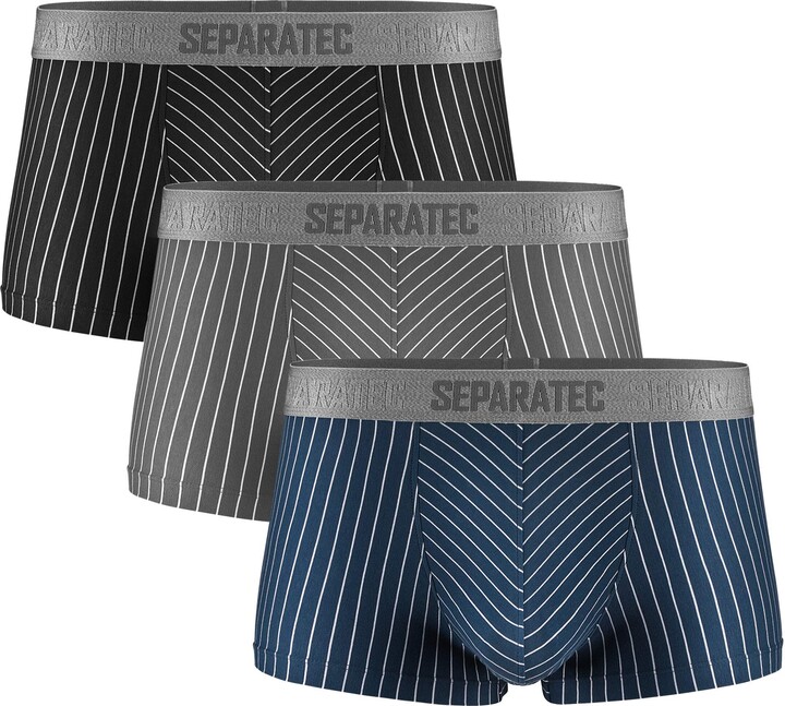 Separatec Men's Boxer Briefs Soft Cotton with Separated Pouches ...