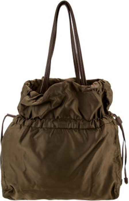 Prada Tessuto Logo Jacquard Drawstring Tote - ShopStyle