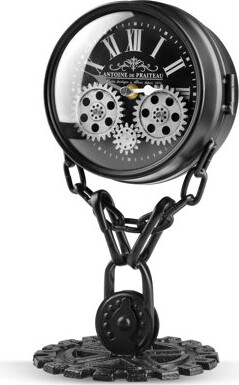 Williston Forge Moving Gear Clock Battery Operated Rustic,Vintage ...