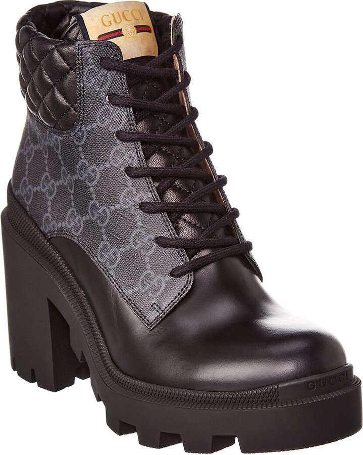 Gucci Gg Supreme Canvas & Leather Boot - ShopStyle