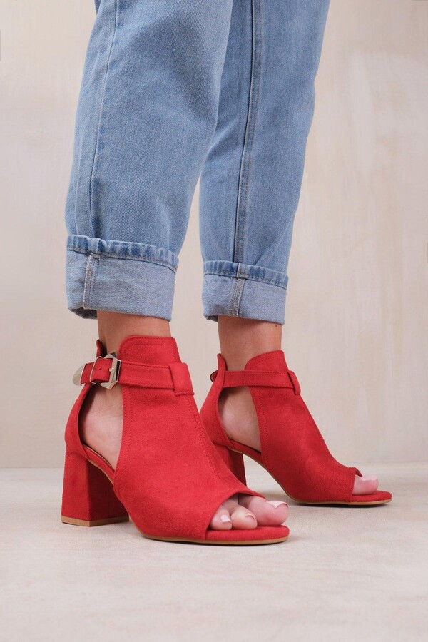 Where's That From 'Lisa' Wide Fit Block Heel With Side Buckle And Open ...