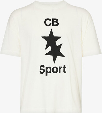 Cole Buxton Mens Vintage White CB Sport Logo-print Cotton-jersey T ...