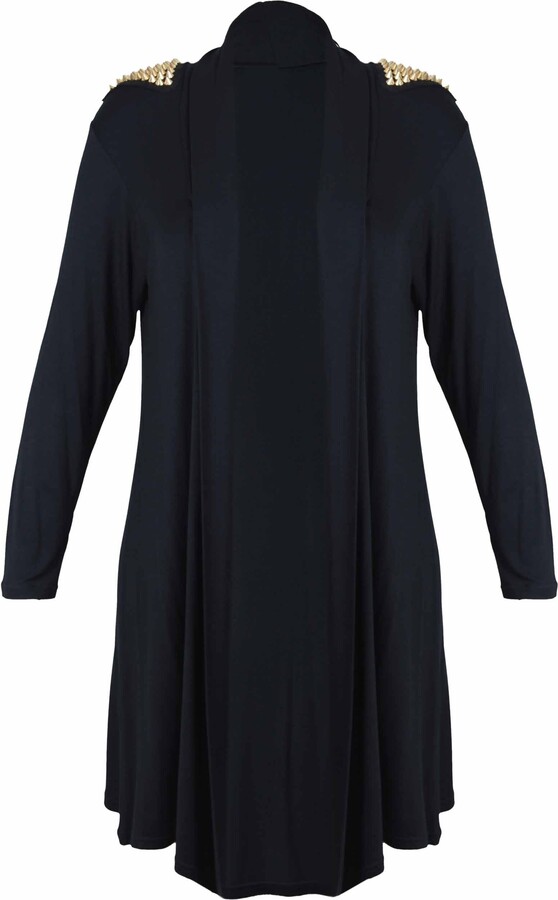 Purple Hanger New Womens Spike Studded Shoulder Top Ladies Plain Stud ...