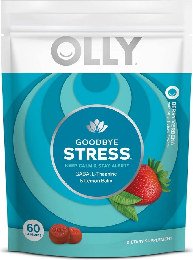 Olly Goodbye Stress Gummies Pouch with Ashwaganda, GABA, L-Theanine ...