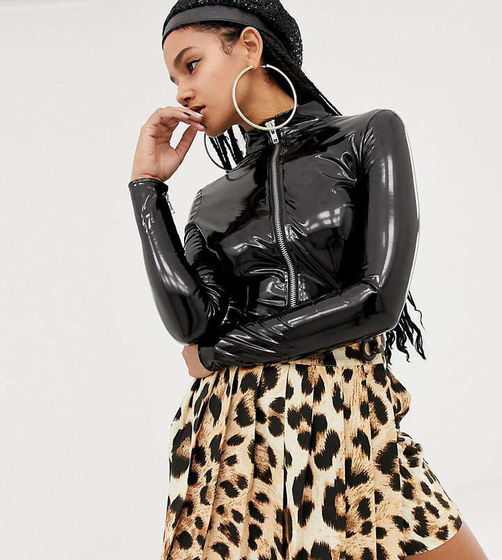 ASOS DESIGN x LaQuan Smith zip front bodysuit in vinyl - ShopStyle Long ...