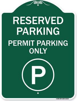 Signmission Designer Series Sign - Reserved Parking - Permit Parking ...