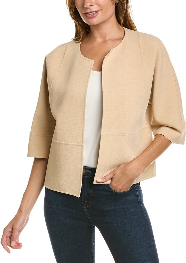 Michael Kors Stretch Boucle Cookie Wool-Blend Topper - ShopStyle Blazers