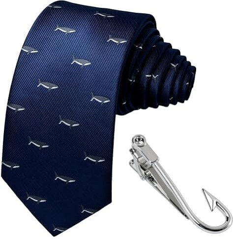 Generic Vokkeno Men's Fun Fish & Ocean Neckties with Fishing Hooks ...