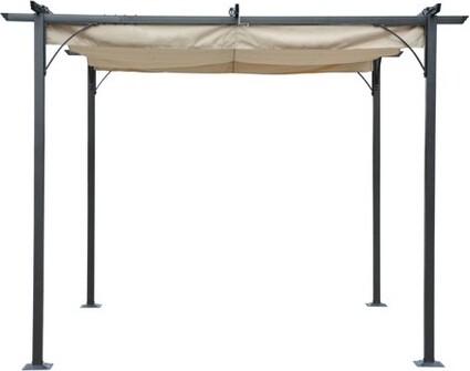 10' Retractable Roman Shade Pergola Canopy - Blue Wave - ShopStyle ...