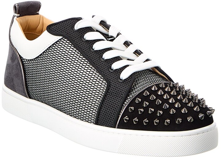 Christian Louboutin Louis Junior Spikes Orlato Mesh & Suede Sneaker ...