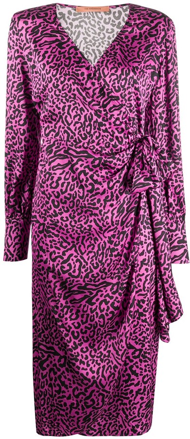 The Andamane Carly leopard-print satin wrap dress - ShopStyle