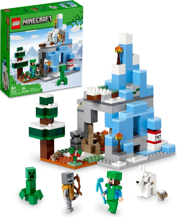 Lego Minecraft The Frozen Peaks 21243 Toy Building Set with Steve ...
