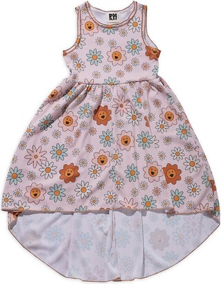 Petite Hailey Little Girl's Daisy Smiley Print High-Low Dress - ShopStyle