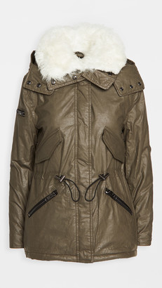 SAM. Georgie Shearling-Trim Down Jacket - ShopStyle Fur Coats