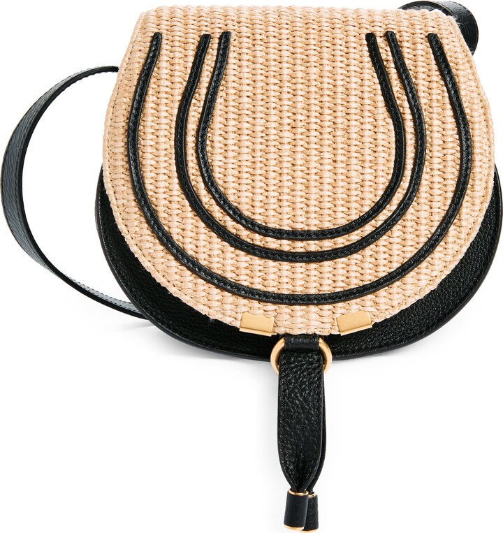 Chloé Small Marcie Raffia & Leather Crossbody Bag - ShopStyle