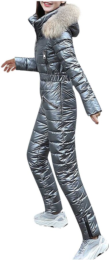 Generic Leopard Print Ski Suit Best Ski Jumpsuit Adult Puffy Snowsuit ...