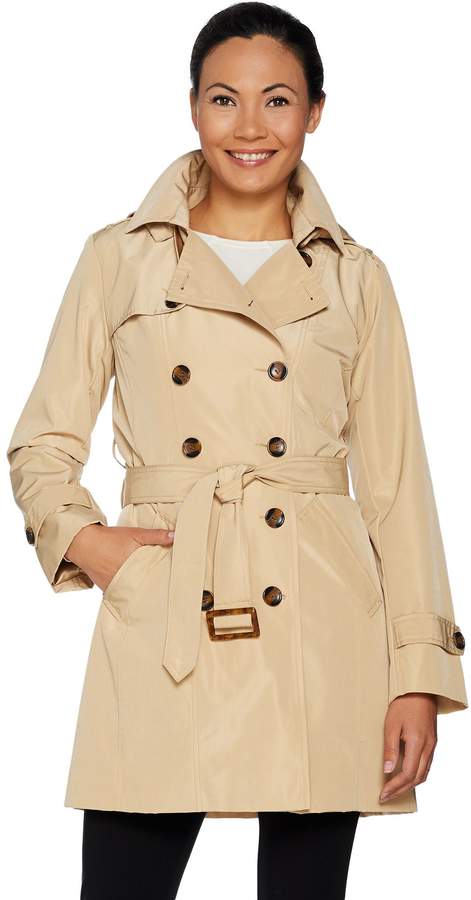Joan Rivers Classics Collection Joan Rivers Water Resistant Trench Coat ...