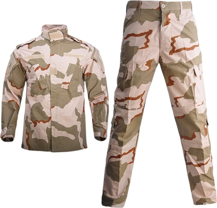 Binejolir Men Military Uniform Airsoft Camouflage Tactical Suit Camping ...