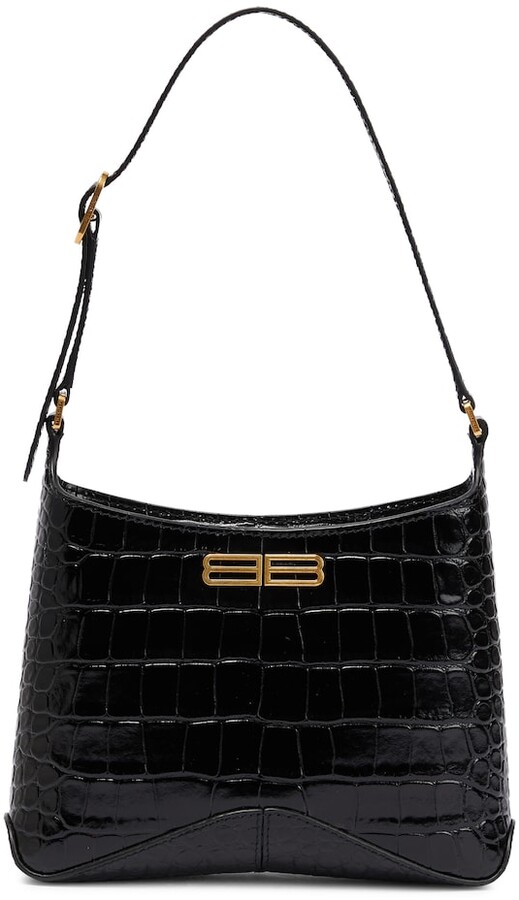 Balenciaga XX Small croc-effect leather shoulder bag - ShopStyle