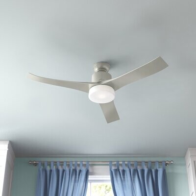Hunter Fan 54" Symphony 3 - Blade LED Smart Standard Ceiling Fan with ...