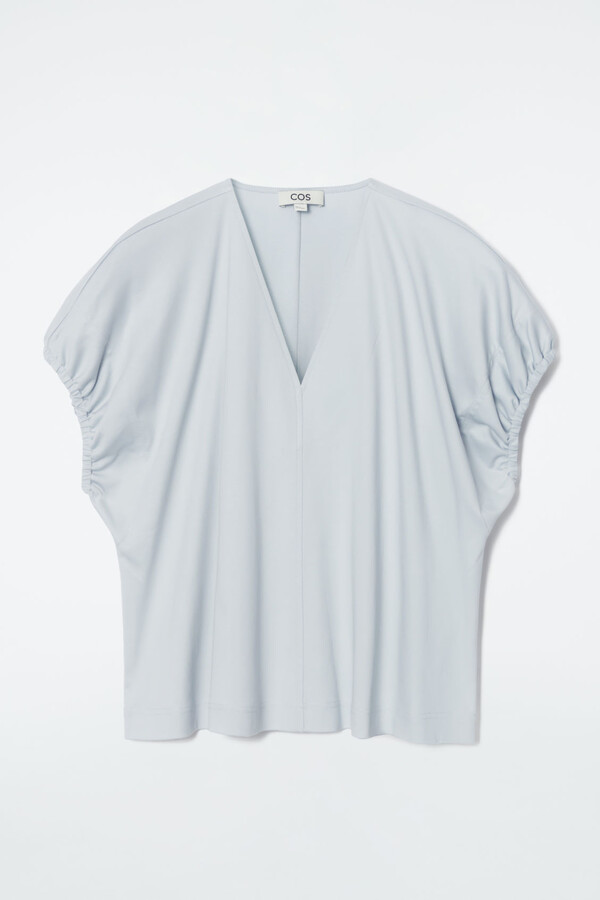 COS Gathered Cotton Blouse - ShopStyle