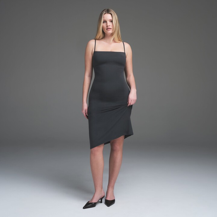 SKIMS Smooth Layers Midi Dress | Graphite - ShopStyle