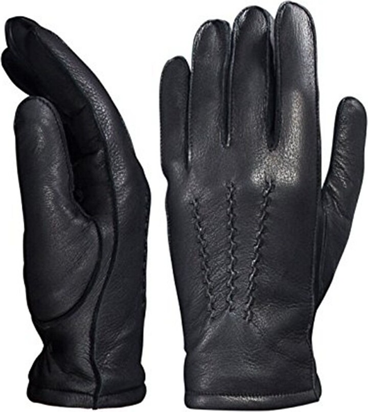 YISEVEN Men's Deerskin Leather Warm Fleece Lined Dress Classical Gloves ...