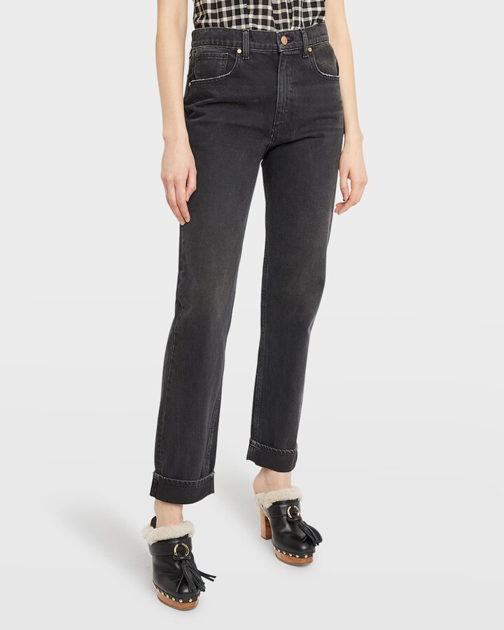 Ulla Johnson The Daphne Straight-Leg Cuffed Denim Jeans - ShopStyle