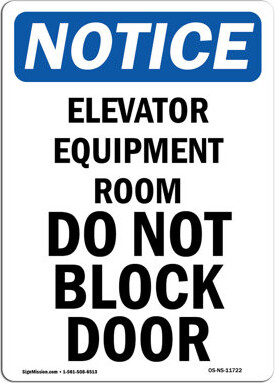 SignMission Elevator Equipment Room Do Not Sign - ShopStyle Desks