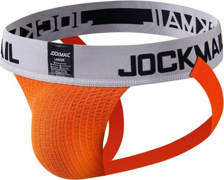 JOCKMAIL Mens Jockstrap Athletic Supporter Underwear Mens Sport Jock Strap Brief (L - ShopStyle
