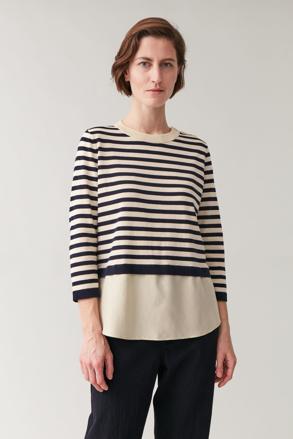 COS Striped Silk Panel Top - ShopStyle