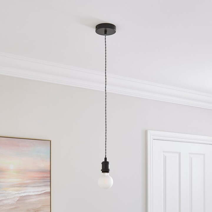Dunelm Charlie Herringbone Adjustable Pendant Flex Ceiling Light Black ...