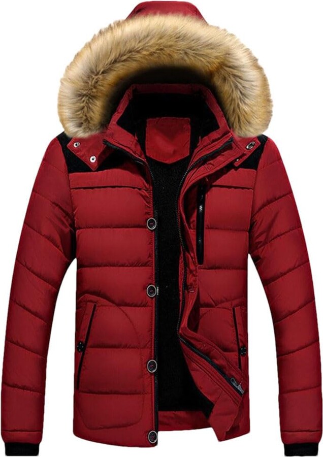 Generic Men Winter Down Coat - Thick Hooded Padded Jacket - Parkas With ...