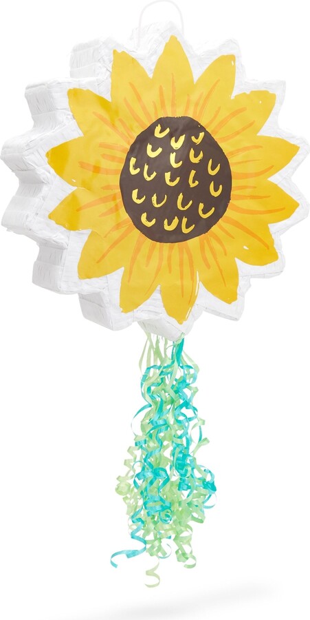 Sparkle and Bash Small Sunflower Pull String Pinata for Birthday Party ...