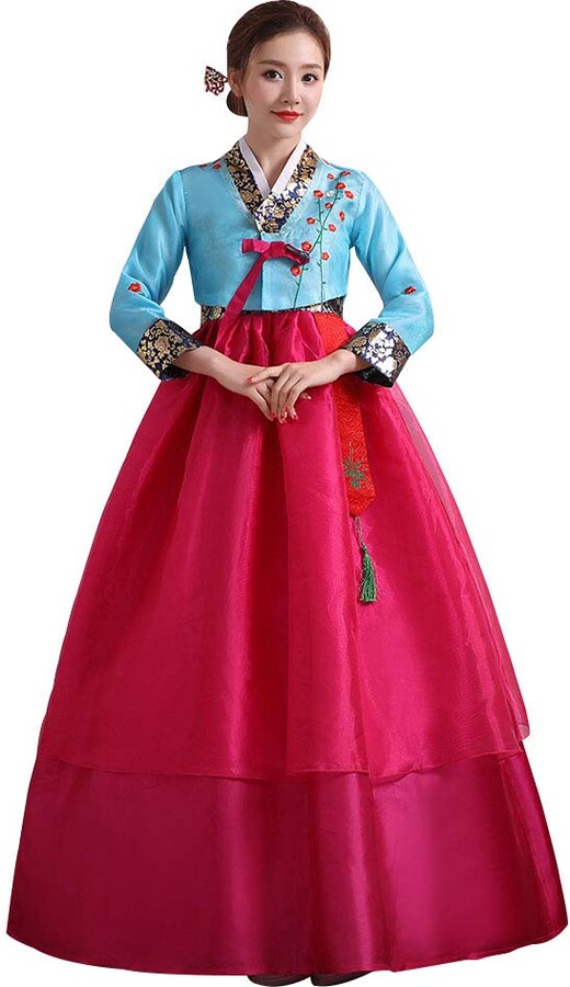 Meijunter Women Korean Palace Traditional Long Sleeve Embroidered ...