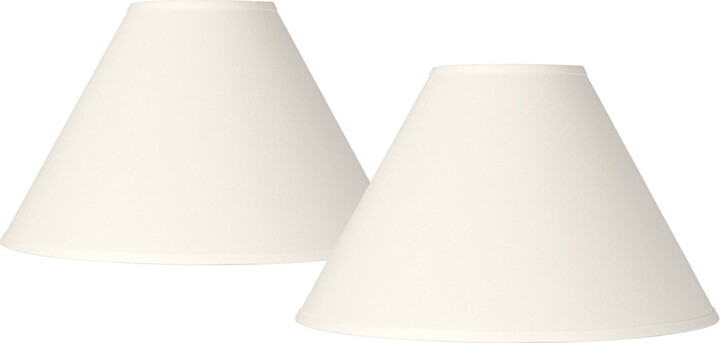 Springcrest Set of 2 Empire Lamp Shades White Linen Chimney Large 6 ...