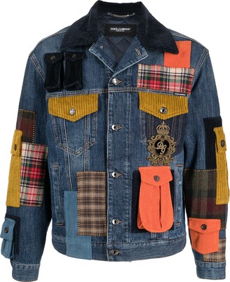 Dolce & Gabbana Patchwork Contrast-Collar Denim Jacket - ShopStyle