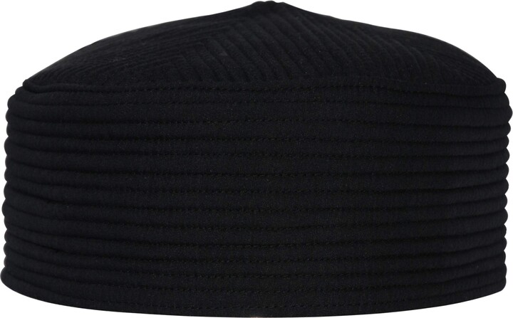 TheKufi® Black Muslim Kufi Cap Padded Rounded-top Straight-Stitch ...