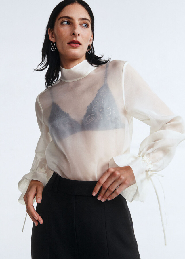 And other stories Sheer Silk Blouse - ShopStyle Tops