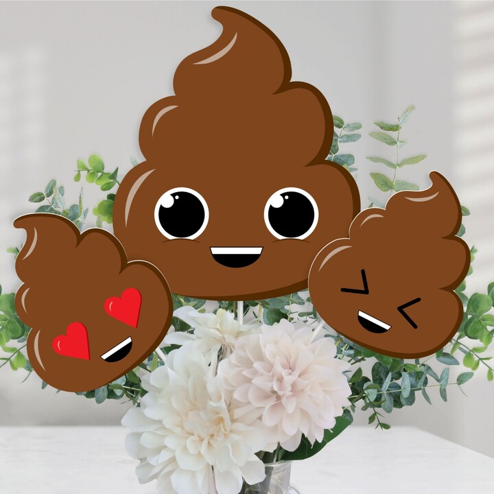 Big Dot Of Happiness Party 'Til You're Pooped -Poop Emoji Centerpiece ...