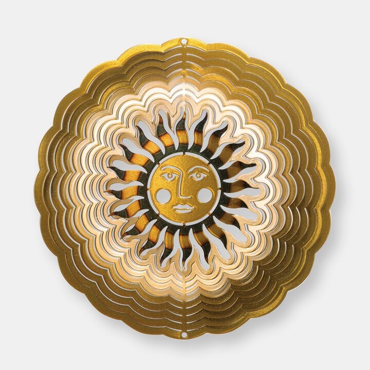 Metal Art Maker Medium Sun Face Antique Gold Wind Spinner - ShopStyle