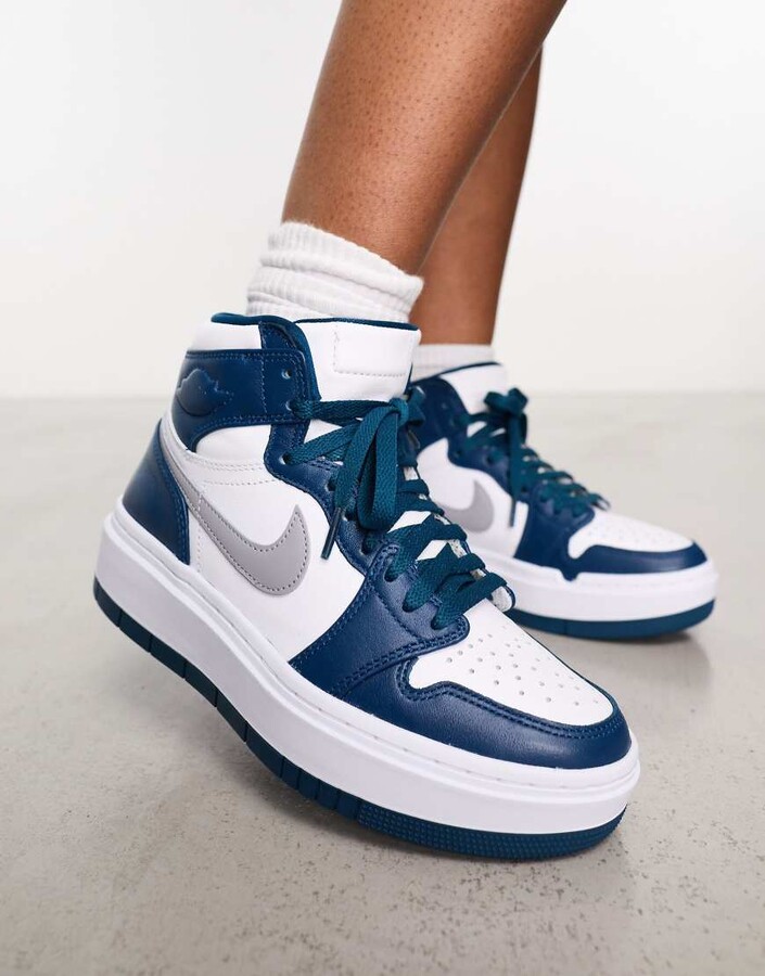 Nike Air Jordan 1 Elevate high sneakers in gray and blue - ShopStyle